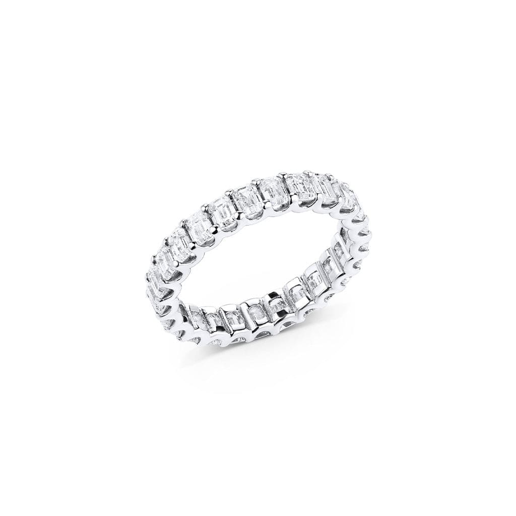 Rivière Platinum 2.71ctw Emerald-Cut Diamond Eternity Band – CJ Charles ...