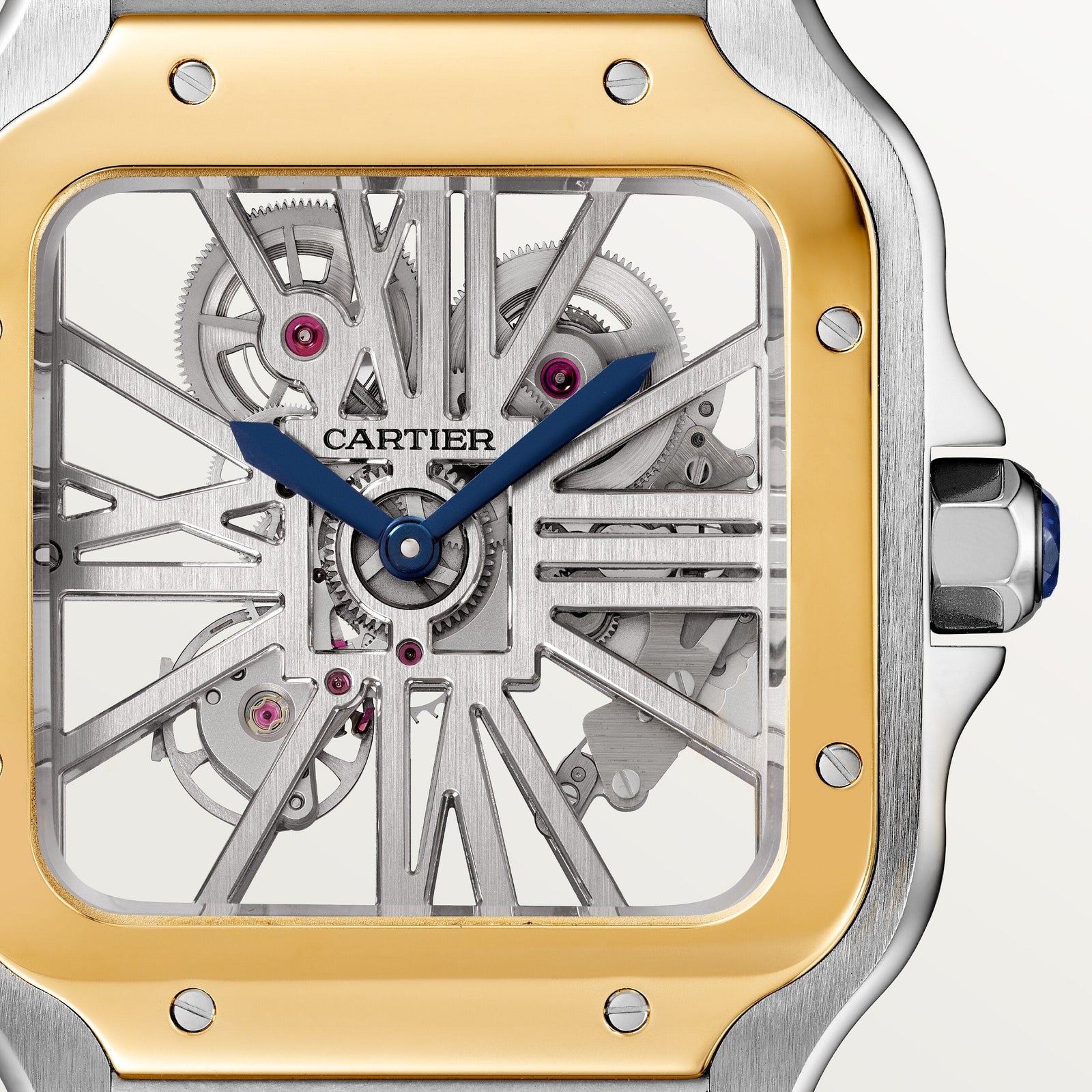 Cartier Skeleton Watch Two Tone Santos de Cartier skeleton watch ...