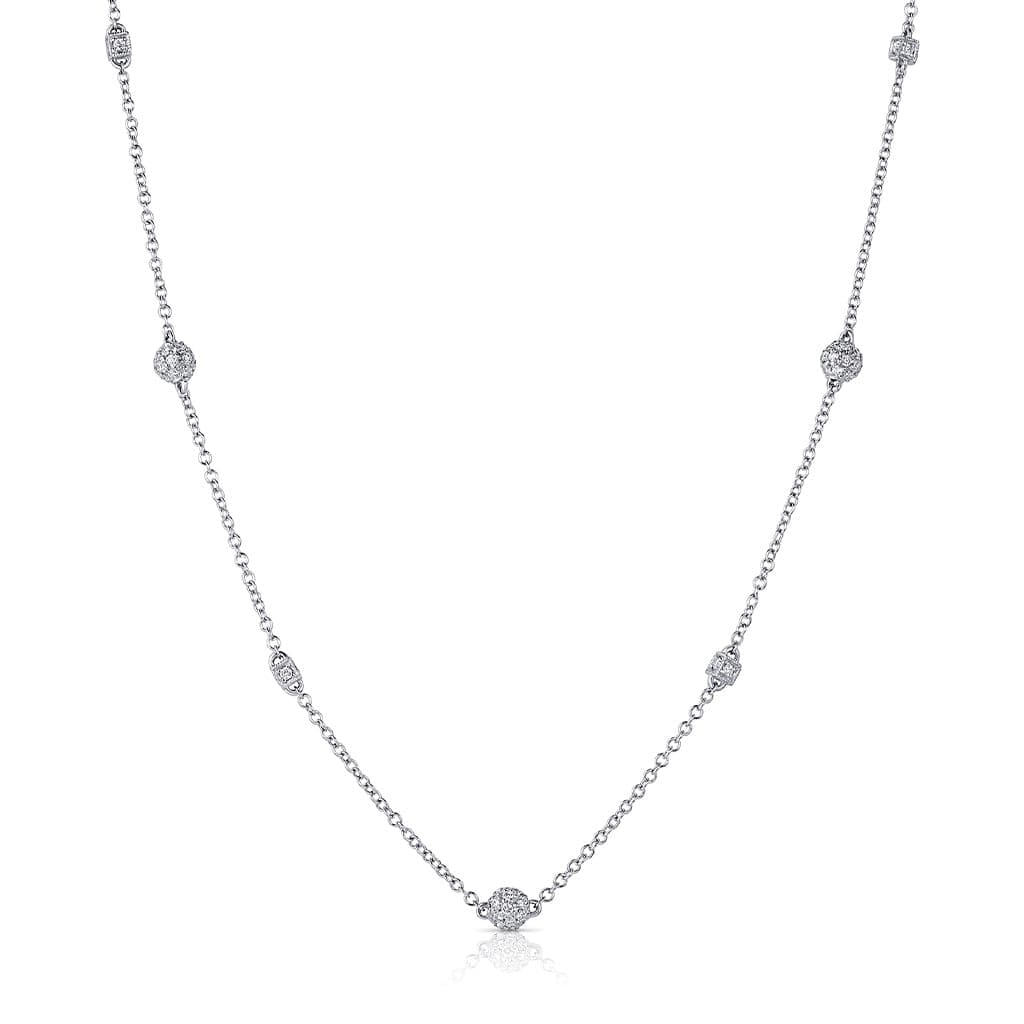 18kt White Gold 0.50ctw Diamond Cube and Sphere Necklace – CJ Charles ...
