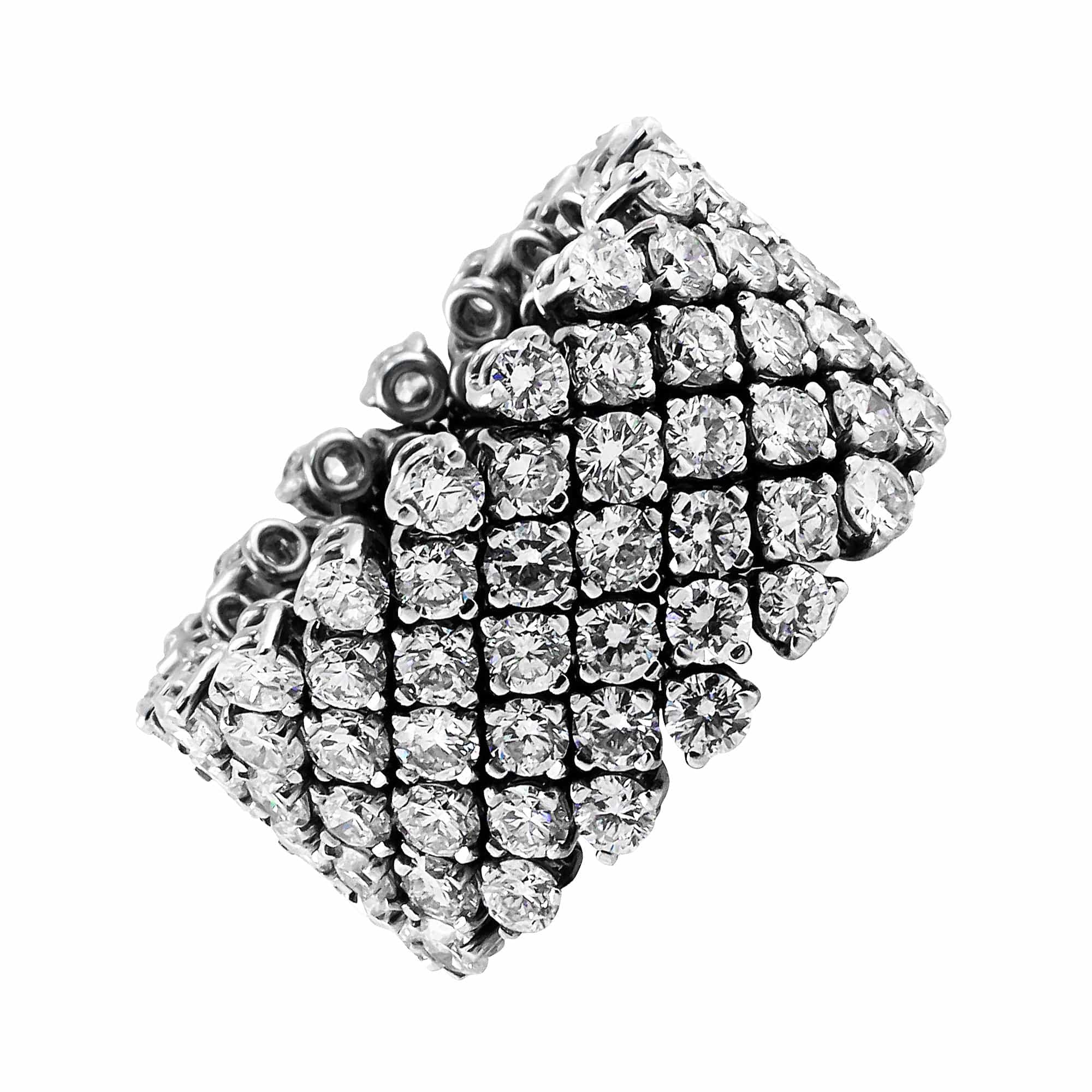 18k White Gold 6.67ctw Diamond Flexible Eternity Band Ring – CJ Charles ...