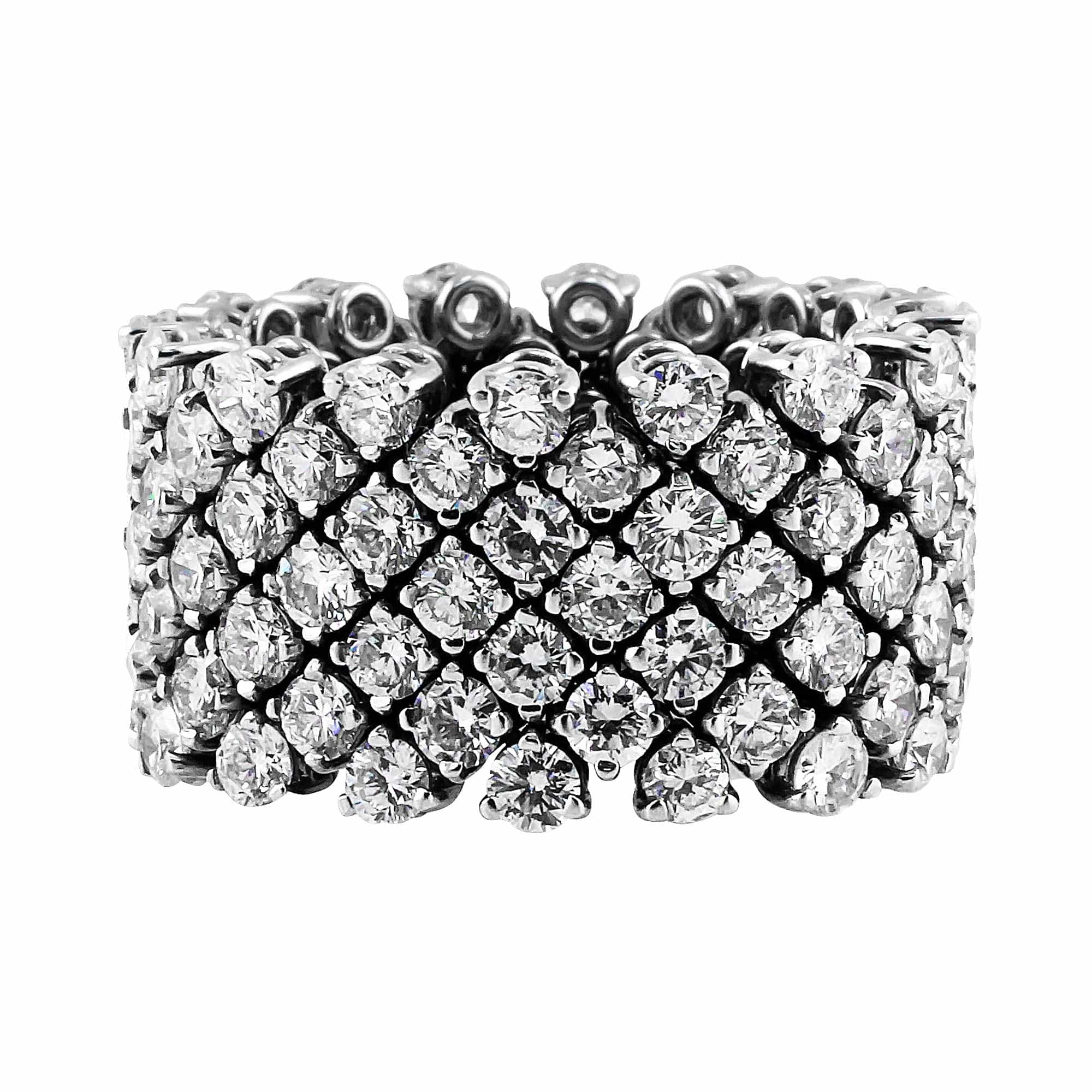 18k White Gold 6.67ctw Diamond Flexible Eternity Band Ring – CJ Charles ...