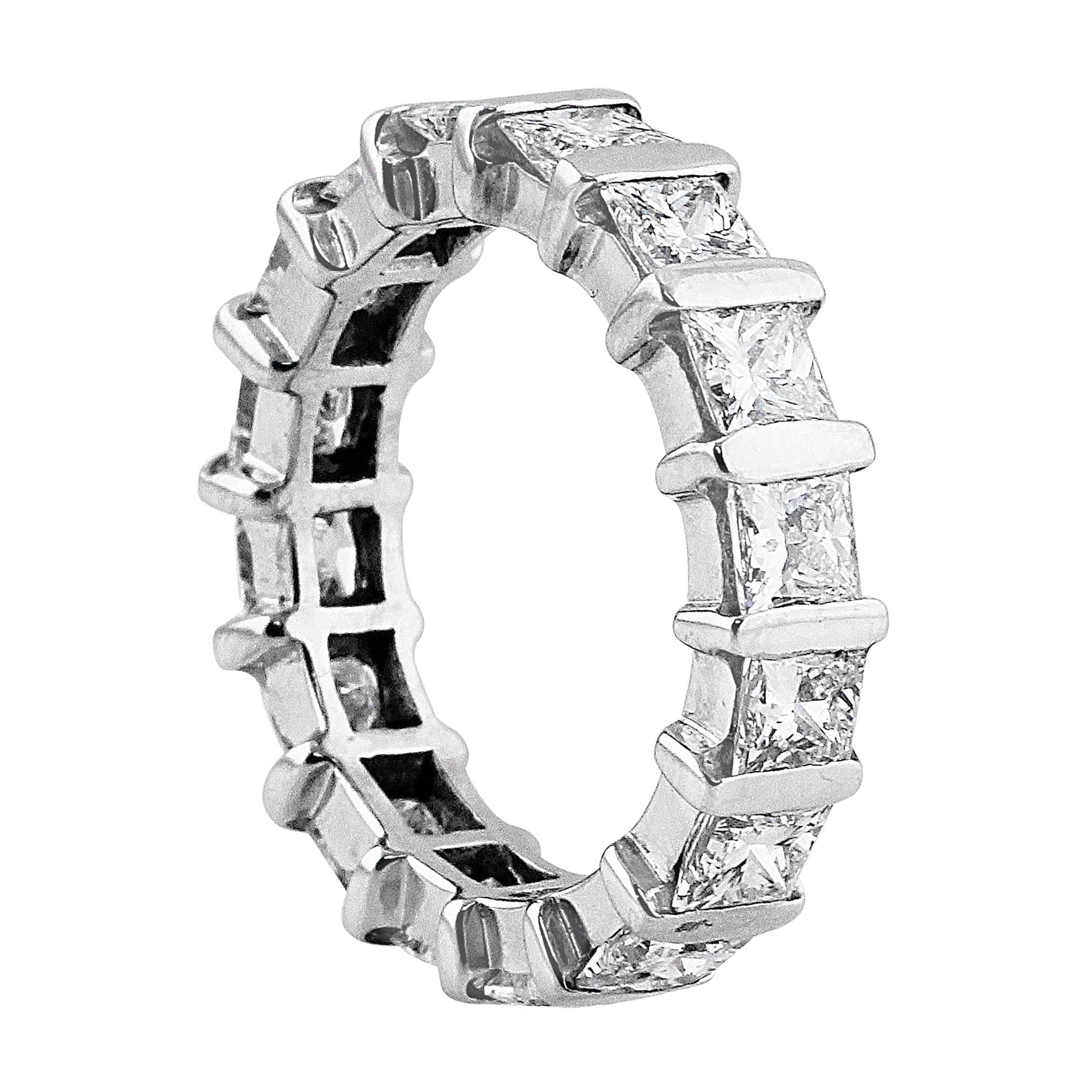 18k White Gold Princess Cut Eternity Band – CJ Charles Jewelers