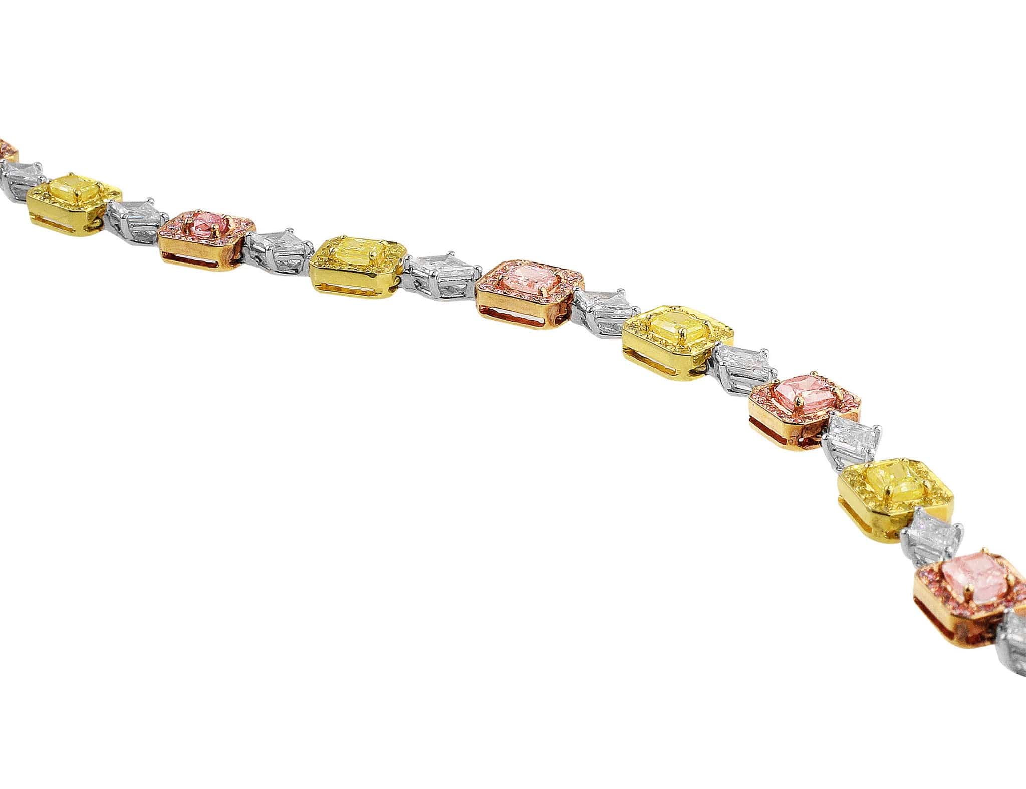 18k Gold Platinum Radiant Colored Diamond Bracelet – CJ Charles Jewelers