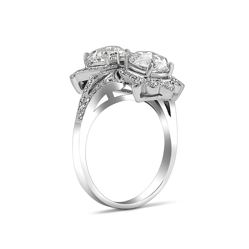 Platinum Double Rose Cut Diamond Ring – CJ Charles Jewelers