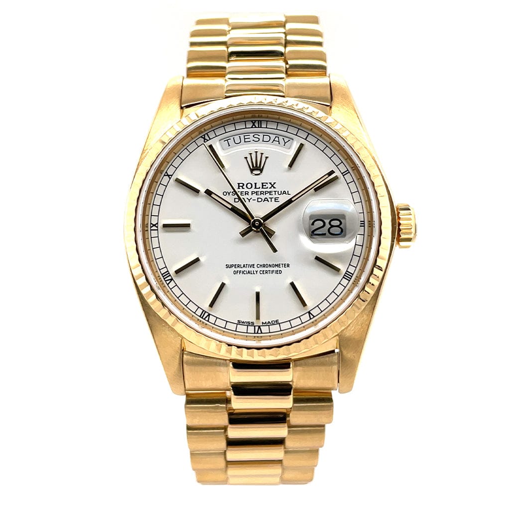 Rolex Day-Date 36 18038 White Dial - Pre-Owned – CJ Charles Jewelers