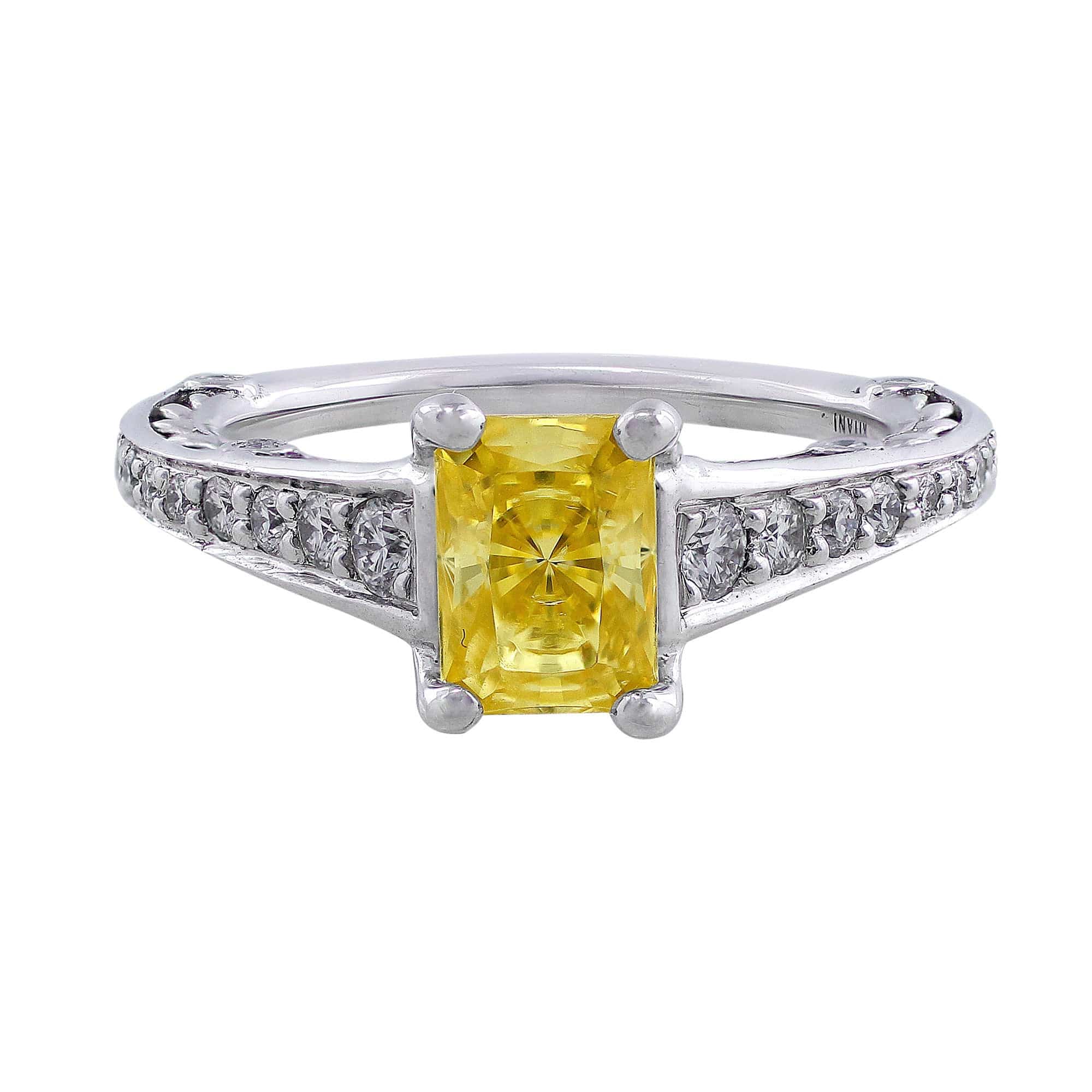 18k White Gold Bead Set Diamond Ring – CJ Charles Jewelers