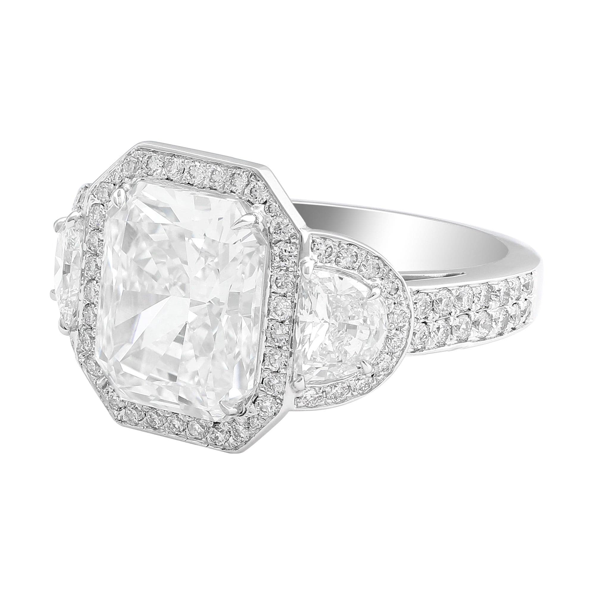 Rivière 18k White Gold 5.31ct Radiant Diamond Ring – CJ Charles Jewelers