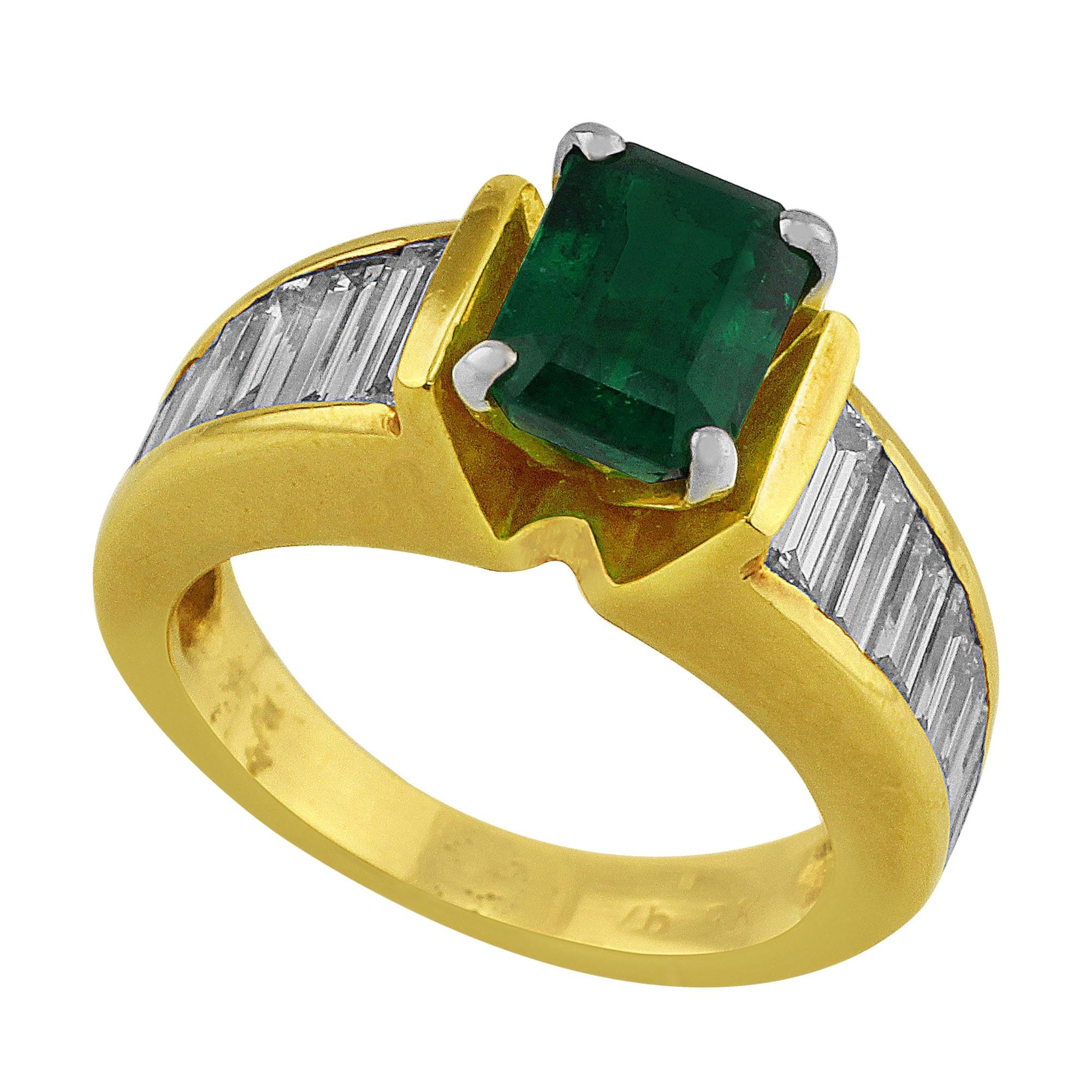 Estate Emerald Channel Set Diamond Ring – CJ Charles Jewelers