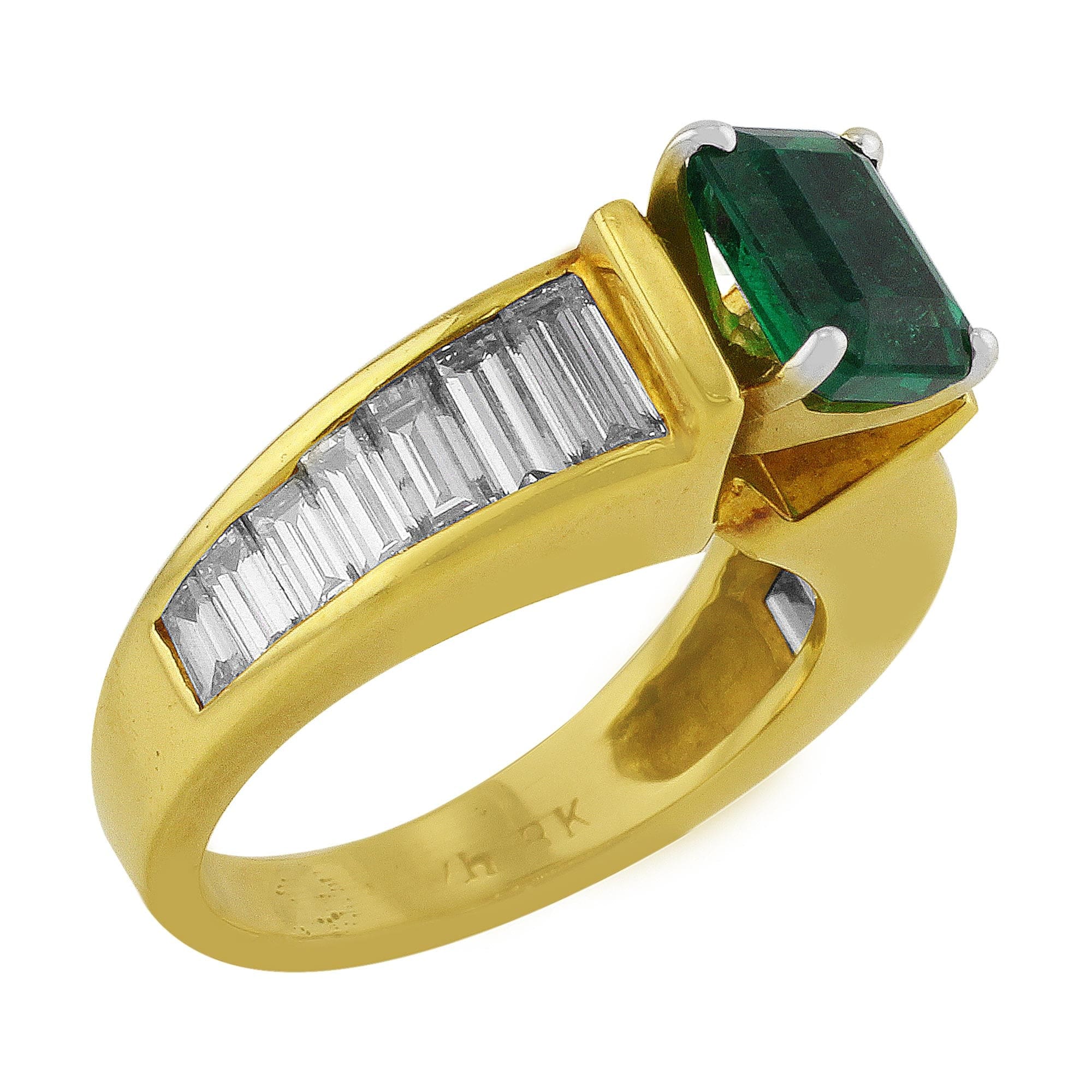 Estate Emerald Channel Set Diamond Ring – CJ Charles Jewelers