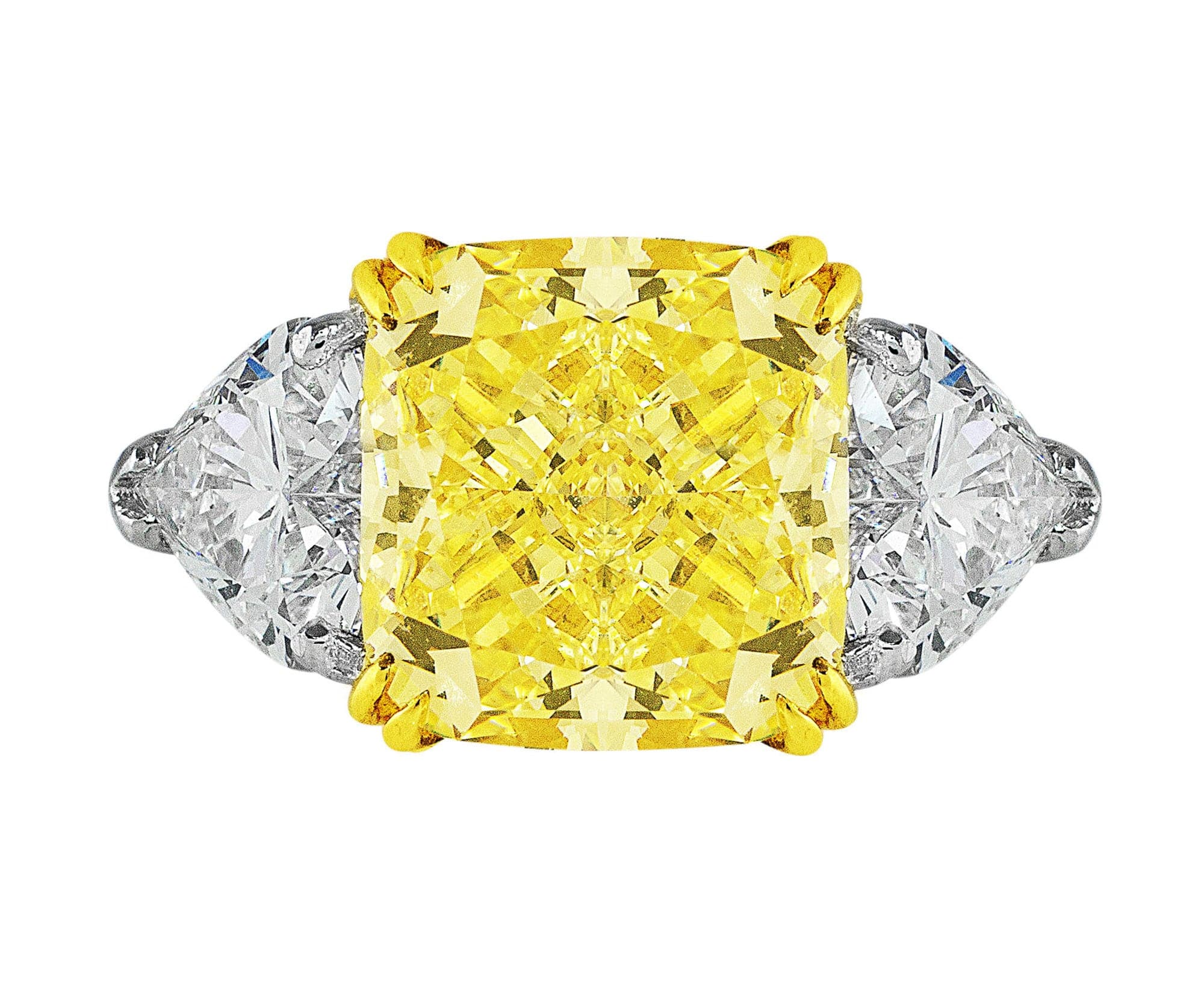 Rivière 18k White Yellow Gold 5ct Fancy Yellow Diamond Ring – CJ ...