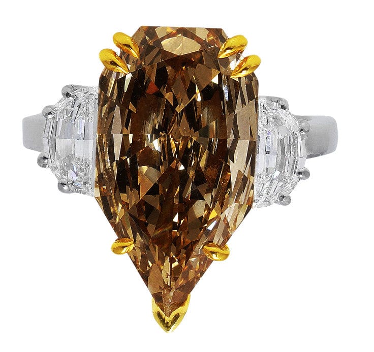 5ct Fancy Color Pear Diamond Ring – CJ Charles Jewelers